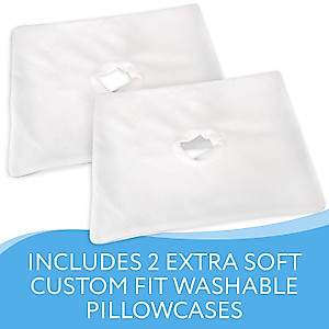 IMPRESA Firm Memory Foam Pillow with an Ear Hole - Includes 2 Pillowcases - FSA/HSA Eligible - Helps Reduce Ear Pain from CNH, Pressure Sores, Post Ear Surgery, Ear Pain or Ear Plugs - Non-Adjustable