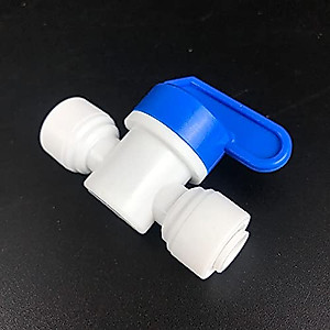 XINWOO OD Tube Quick Connector, 1/4" Shut Off Valve Switch Reverse Osmosis System Water Purifier Fitting,10 Pcs