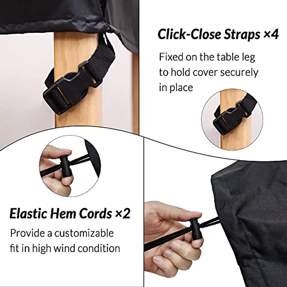 YJHome Outdoor Table Covers Waterproof Rectangle Patio Furniture Covers, Outdoor Table and Chair Set Covers, Heavy Duty Sectional Sofa Set Covers UV Resistant Large (Rectangular 126L x 63W x 28H)