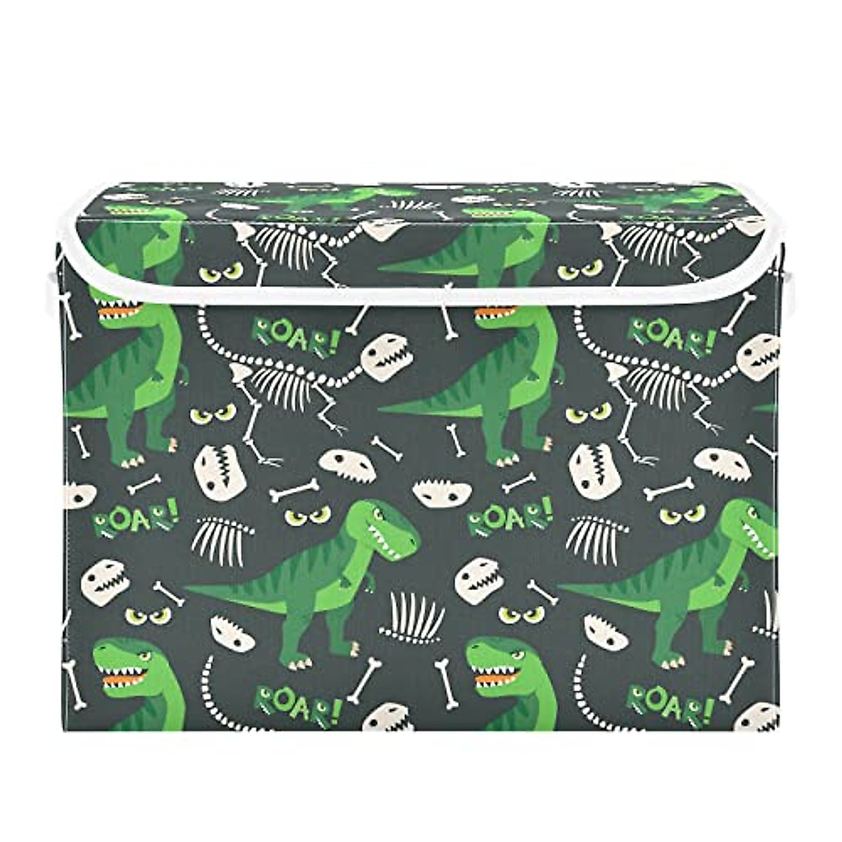 innewgogo Dinosaur Storage Bins with Lids for Organizing Collapsible Storage Boxes with Handles Oxford Cloth Storage Cube Box for Bed Room
