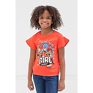 Miraculous Ladybug Cat Noir Rena Rouge Big Girls 3 Pack Graphic T-Shirts Black/Pink/Red 14-16