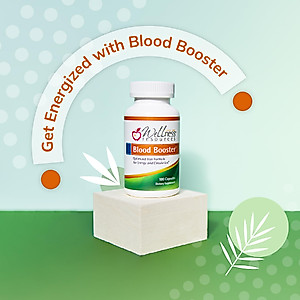 Blood Booster Iron Supplement for Energy and Fatigue - Gentle, Non-constipating Iron, Methylfolate and Other coenzyme B Vitamins (180 caps - Vegan, Gluten Free, Non-GMO)