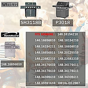 SUONA 15 5/8 Inch SS Heat Plates Shield for Kenmore 148.45961610 148.23683310 148.20125510 148.16656011 148.34176411 Grill Replacement Parts for Master Forge P3018 SH3118B Heat Diffuser 4 Pack ST-45-4