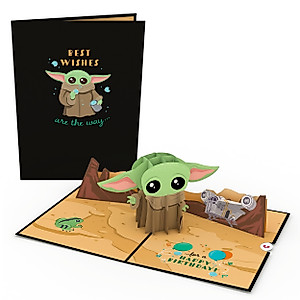 Lovepop Star Wars™ The Mandalorian™ Grogu™ Birthday Best Wishes Card, 5" x 7" - Pop Up Card for Kids, Yoda Greeting Card – Birthday Card For Husband