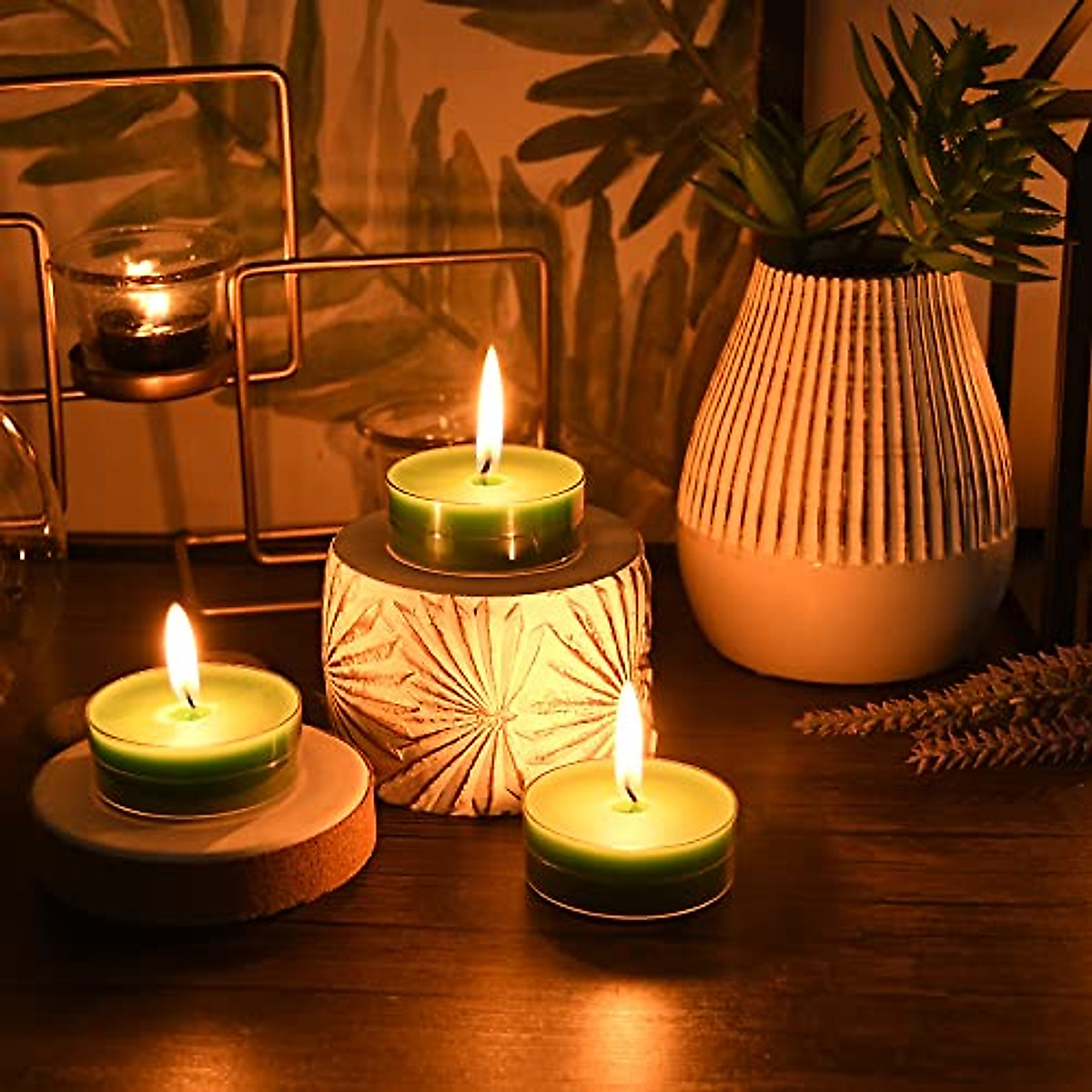 Zest Candle 12-Piece Tealight Candles, Mega Oversized Hunter Green s