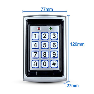 LIBO Waterproof Access Control Keypad Proximity RFID Controller, Suitable for Single Door Entry System, Support 1000 Users, Including 10pcs 125KHz RFID Keyfobs with Rainproof Cover