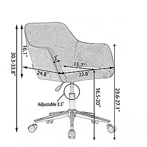 Modern Velvet Fabric Material Adjustable Height 360 revolving Home Office Chair with Gold Metal Legs and Universal Wheels for Home Office