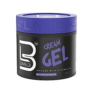 L3 Level 3 Cream Gel - Provides Volume and Medium Hold - With Vitamins to Nourish and Protect Hair Level Three Mens Hair Styling Cream (500 ML, Medium)