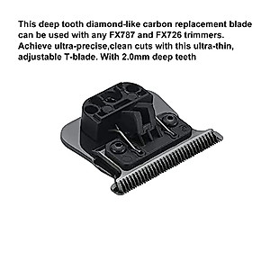 FX707Z Replacement DLC 2.0 Trimmer Blade Compatible with BaByliss FX787 & FX726 Trimmer,Compatible with BaByliss DLC 2.0 Trimmer Blade,Black