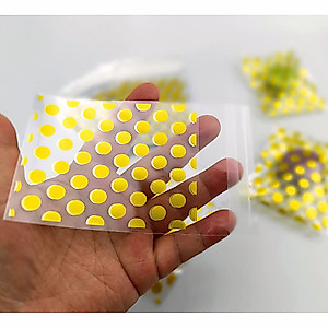 Saktopdeco 100 PCS Gold Polka Dot Cellophane Bags Clear Cellophane Treat Bags 3x5 Cellophane Gift Bags Self Sealing Bags for Cookie Candies