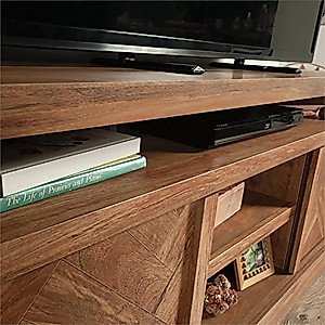 Sauder Cannery Bridge Herringbone TV Credenza Sindoori Mango, for TVs up to 65", Sindoori Mango Finish