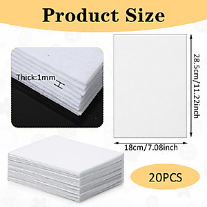 Stiff Felt Sheets, 8"x 12" Felt Sheets for Crafts, 15Pcs White Felt Fabric Sheets Adhesive Felt Sheet 0.1mm Thin Felt Fabric for Halloween Christmas DIY Sewing Projects(White)