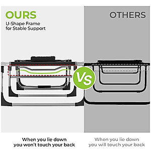 FUNDANGO Outdoor Folding Chaise Lounge Chair with Pillow for Beach, Patio, Pool, Lawn, Sunbathing, 5-Position Adjustable Camping Reclining Chair for Adults, Widened