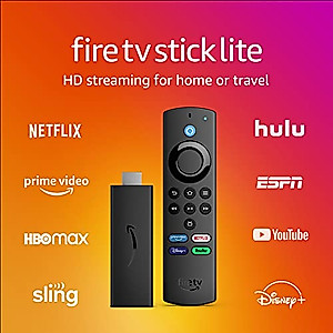 Fire TV Stick Lite, free and live TV, Alexa Voice Remote Lite, smart home controls, HD streaming