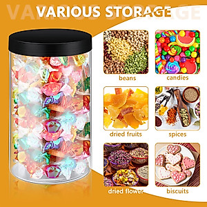 meekoo 12 Pcs 27 Ounce Plastic Jars with Lids PET Airtight Food Storage Container Clear Plastic Mason Jars Wide Mouth Cylinder Container for Meal Kitchen Organizing Spices Butter Cream