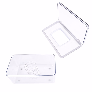 Aphbrada Face Mask Dispenser with Lid, Countertop Clear Storage Box Dispenser for Hygienic Masks, Gloves, Baby Diaper, Wet Wipes, Panty Liners - High Clarity Case for Home Office Car