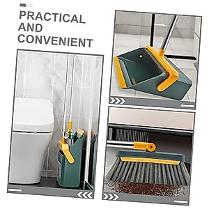 SOESFOUFU 1 Set Folding Broom Dustpan Standing Dustpan Kitchen Broom Indoor Broom Household Dustpan and Broom Long Handle Dust Pan Dust Pan and Broom Heavy Duty Broom Office Broom Pet Brush