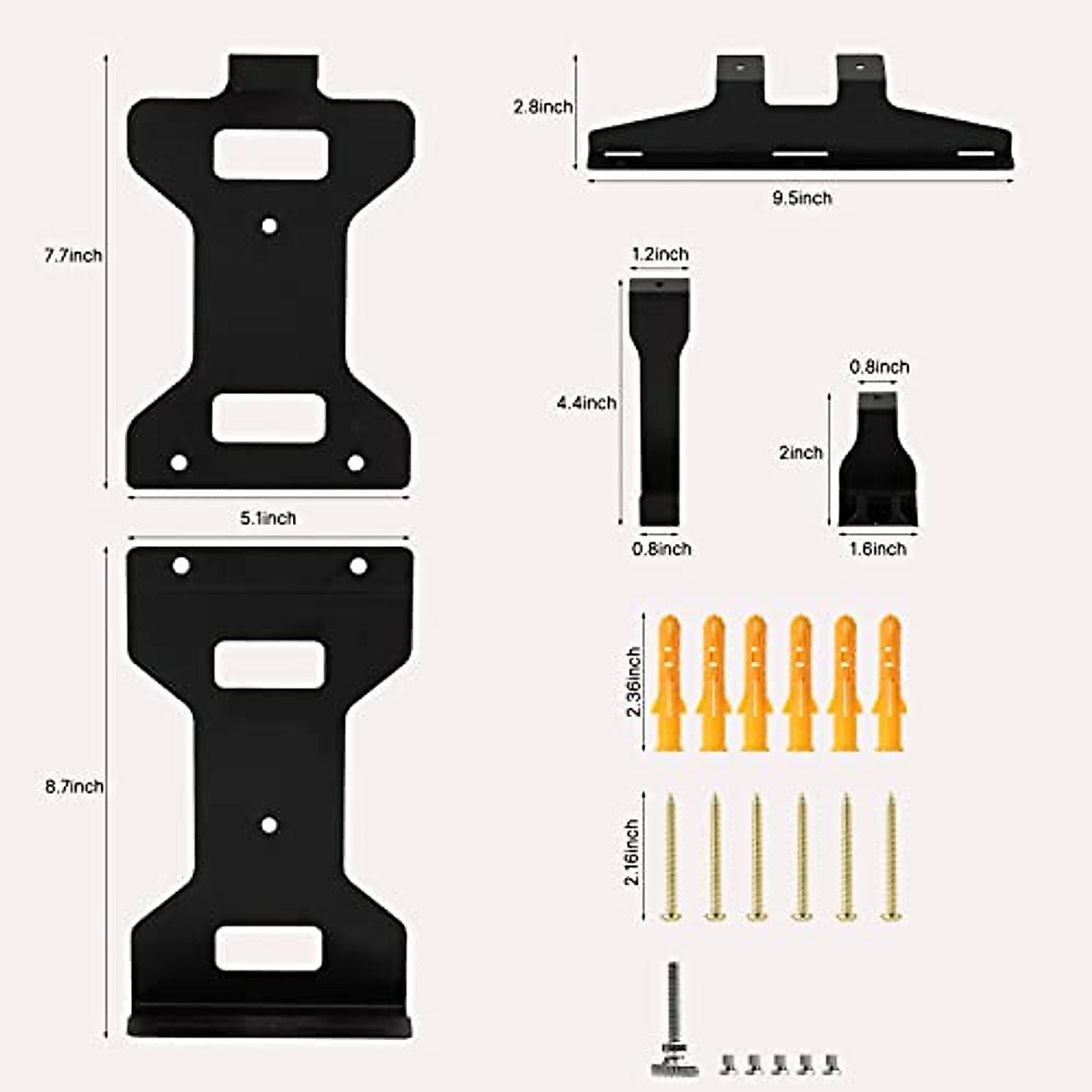 PS5 Wall Mount, Wall Bracket for Playstation 5 (Disc and Digital Edition) with Detachable Controller Holder & Headphone Hanger, Stealth Mount for PS5, Black
