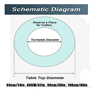 DIBAKO 36" Lazy Susan Wooden Turntable,white Solid Wood Serving Plate,Round Revolves Serving Board For Dining Table,Silent And Smooth (Color : Black walnut, Size : 100cm/40in)