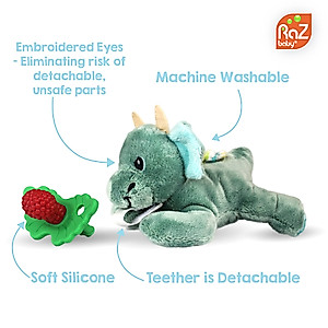 RaZbaby RaZbuddy RaZberry Teether/Pacifier Holder w/Removable Baby Teether Toy - 0M+ - Bpa Free - Monkey