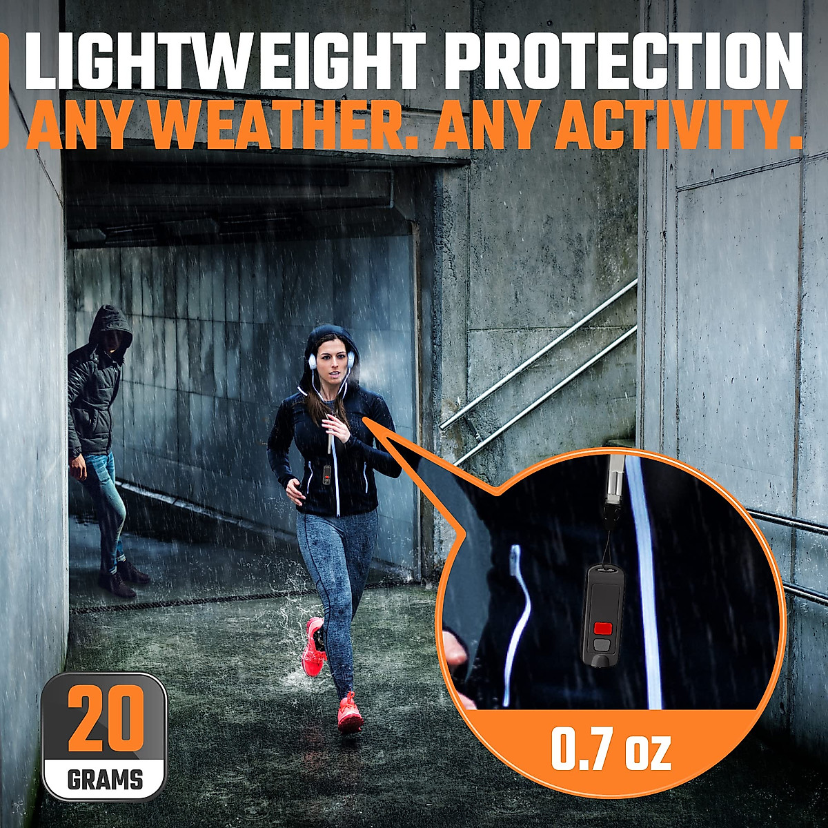 Rechargeable Keychain Alarm for Women Self Defense – 2 Pack 130 dB Loud Safesound Personal Siren Ring with LED Light – Waterproof SOS Emergency Safety Alert Device Key Chain by WETEN (Black&Black)