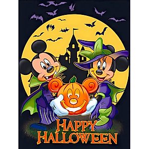 CEOVR Halloween Diamond Painting Kits for Adults, Round Full Drill Halloween Diamond Art Painting Kits, 5d Halloween Diamond Painting Kits for Beginners Diamond Beads Gem Painting Art Kits 12x16 inch