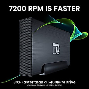 Fantom Drives FD 18TB 7200RPM External Hard Drive - GFORCE Pro - USB 3.2 Gen 1 5Gb/s + eSATA - Read/Write Speeds up to 250MB/s - Black (GFP18000EU3) (Renewed)
