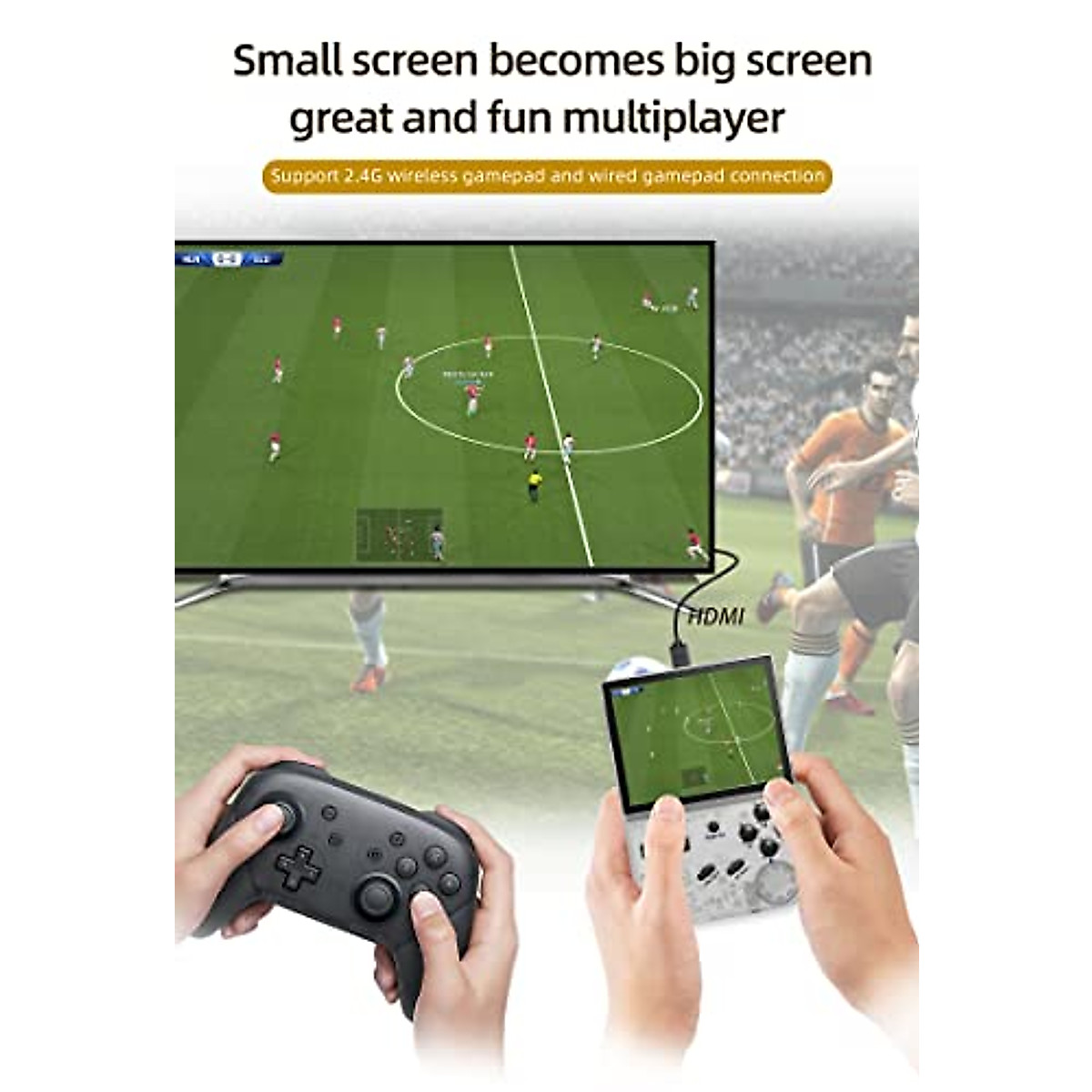 RG35XX Handheld Game Console Linux Garlic OS, HDMI and TV Output 3.5 Inch IPS Screen 64G TF Card 6800+ Classic Games 2600mAh Battery (RG35XX-Transparent White latest)