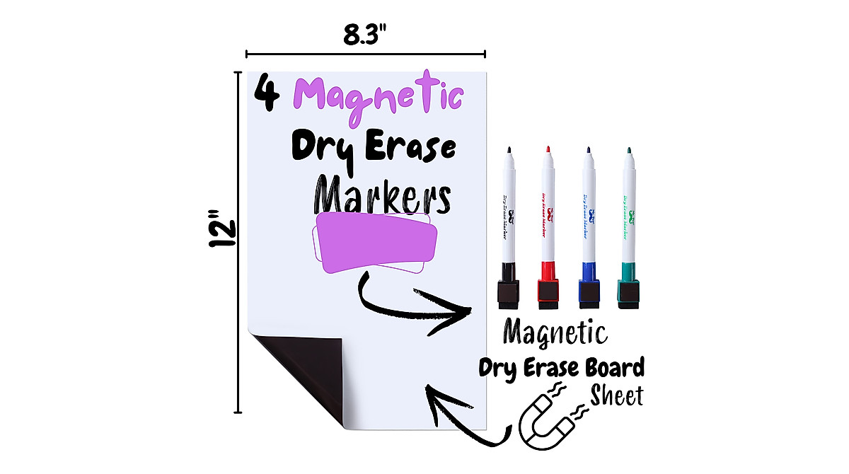 Mr. Pen Magnetic Dry Erase Whiteboard - 12x8.3" for Fridge & Notes