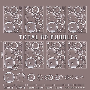 XIAOMAN Transparent Bubble Wall Decal Sticker Cutout Kid's Under The Sea Birthday Party Decoration Blue White Colour Bubble Ocean Background Decor Water Soap Bath Decor for Mermaid Baby Shower (White)