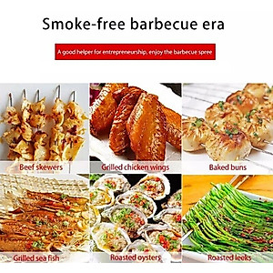 Commercial Gas BBQ Grill w/Stainless Steel Griddle 4 Burners Stainless Steel LPG Grill Restaurant Barbecue Stove Portable Barbecue Stove Kebab Roasting Machine For Outdoor Camping Smokeless