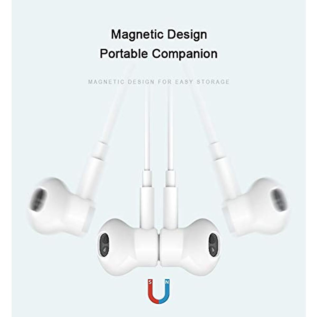 Hi-Res Extra Bass Earbuds Noise Isolating in-Ear Headphones Wired Earbuds with Microphone for iPhone, iPad, MP3, Huawei, Samsung, Lightweight Earphones with Volume Control 3.5mm Jack Headphones