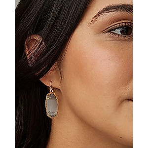 Kendra Scott Dani Drop Earrings for Women, Fashion Jewelry, 14k Gold-Plated, Black Opaque Glass