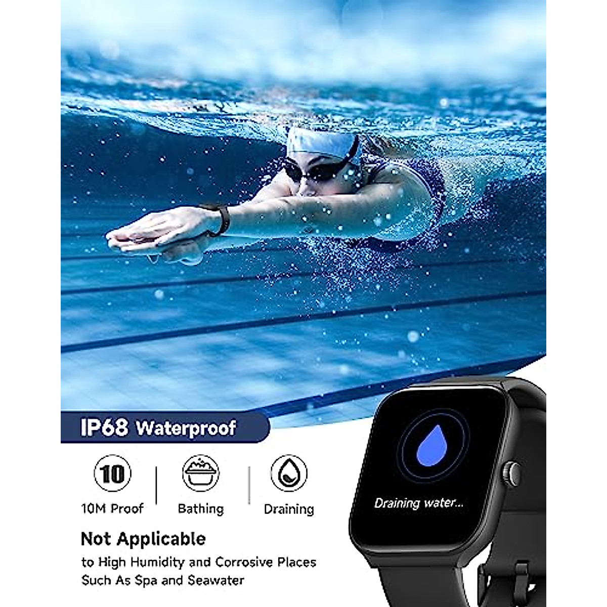 TOOBUR Smart Watch for Men Women Alexa Built-in, 1.95" Fitness Tracker with Answer/Make Calls, IP68 Waterproof/Heart Rate/Blood Oxygen/Sleep Tracker/100 Sports, Fitness Watch Compatible Android iOS