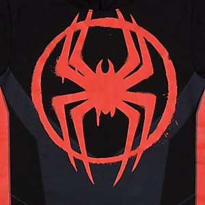 Marvel Avengers Superheroes Boys Character Lightweight Short Sleeve Hoodie T-Shirt & Shorts Athleisure Short Set (Black/Red 2, 5/6)