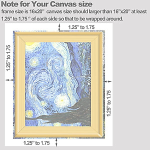 ECOIOU DIY Canvas Stretcher Bars 16x20 Inch Canvas Frame, Sturdy Stretcher Frames for Oil Paintings, Prints, Paint by Numbers & Posters(Need Extra Size to wrap Around The Frame)