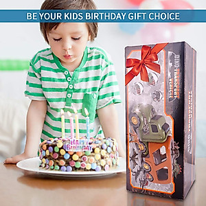 GONGDAO Dinosaur Truck Toy-Toy Truck & 6 Dinosaur Toys, Toys for 3 4 5 6 7 Year Old Boys and Girls Kids Toddlers, Toy Vehicle with Sound & Light, Friction Powered, Ideal Gifts