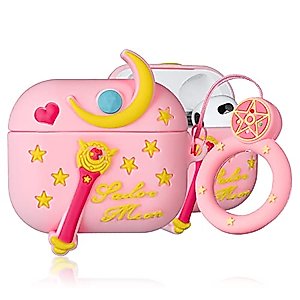 Mulafnxal for Airpods 3 Case Cute 3D Anime Lovely Unique Cartoon for Airpod 3rd Generation Silicone Cover Fun Funny Cool Design Fashion Cases for Boys Girls Kids Teen for Air pods 3 (2021) (Moon Star)