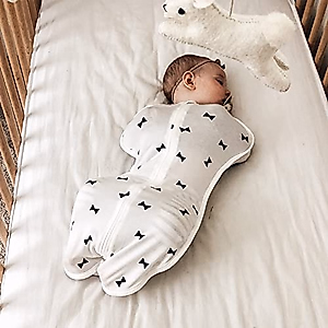 Organic Cotton Zipper Swaddle Blanket Snug Breathable Easy to use for Small Baby (Ribbon, 0-3m, Summer Season)