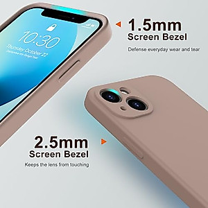 DEENAKIN for iPhone 13 Mini Case Silicone with Screen Protector - [Compatible with MagSafe] - Camera Protection - Slim Fit Protective Magnetic Phone Cover 5.4" for Men Women Girls - Light Brown