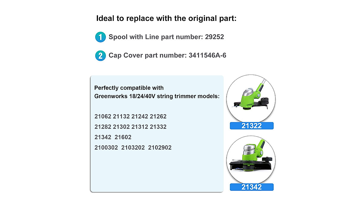 Future Way 8-Pack Weed Eater String Replacement for Greenworks