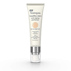 Neutrogena Healthy Skin Anti-Aging Perfector Tinted Facial Moisturizer and Retinol Treatment with Broad Spectrum SPF 20 Sunscreen with Titanium Dioxide, 20 Fair to Light, 1 fl. oz