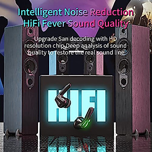 Wireless Earbuds Bluetooth - New Bluetooth Headphones, with Digital Display Intelligent, Noise Reduction, LED Colorful Breathing Light, Video Games Bluetooth Headset for Sport