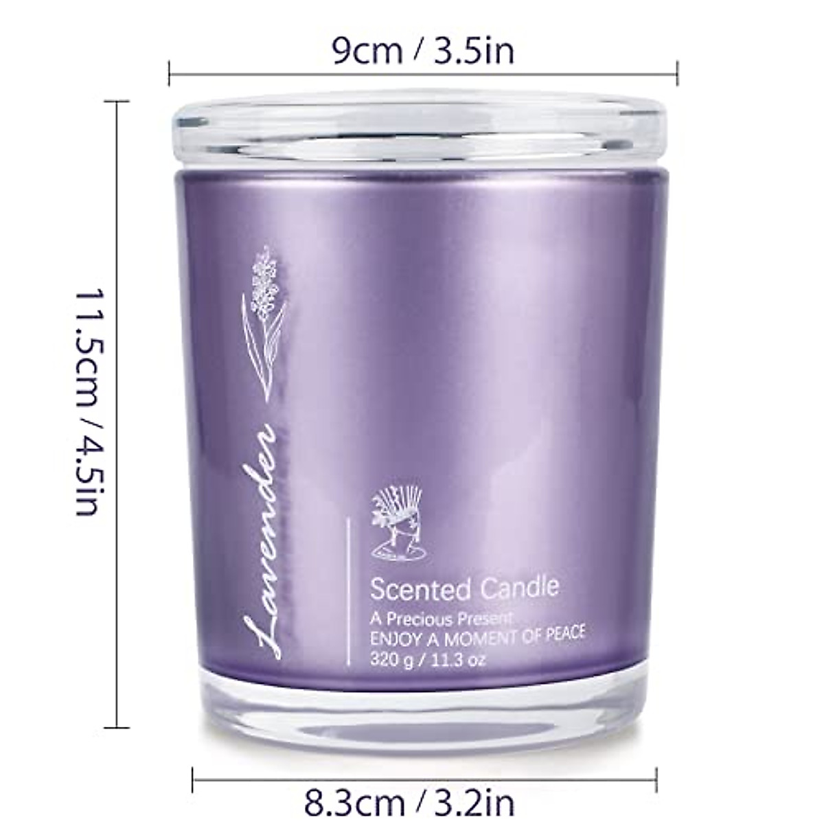 2 Pack Lavender Scented Candles for Home Scented - Birthday Mother's Day Gifts for Women Men, Mom, BFF - Anniversary Box Gift for Her, Girlfriend, Wife - Soy Wax Aromatherapy Candles Gifts for Women