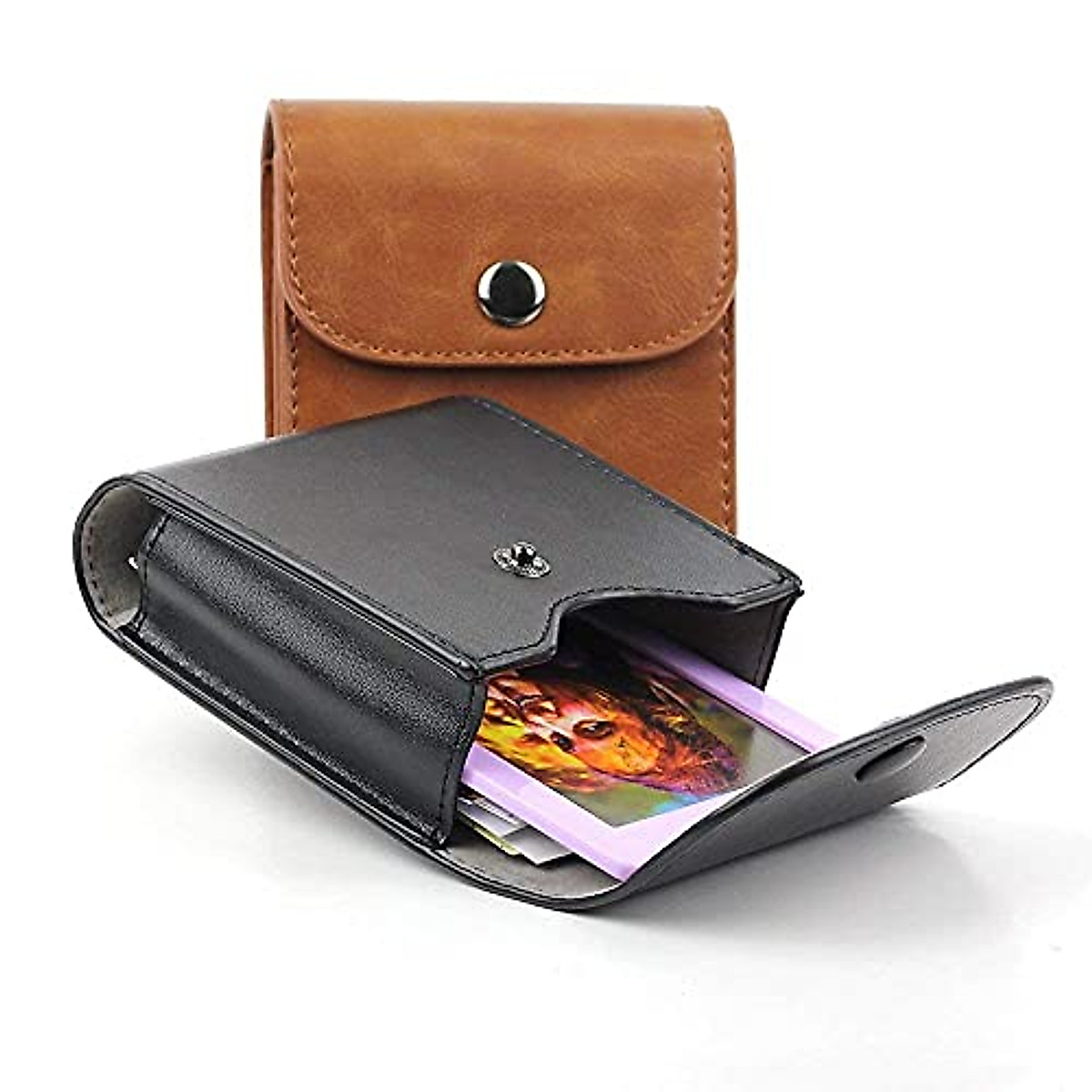 WOGOZAN Photo Pouch Album for Fujifilm Instax Square SQ1 SQ20 SQ10 SQ6 SP-3 Instant Camera Film Mini 3 Inch Film Accessories Case Bag with Soft PU Leather Material (Brown)