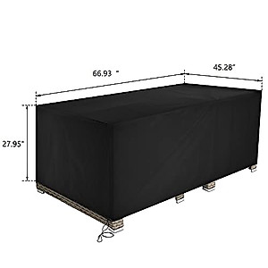 QianQianQiYi Patio Furniture Covers Outdoor Waterproof Furniture Cover Patio Set Cover Outdoor Table and Chair Cover Black (66.93" L x 45.28" W x 27.95" H)