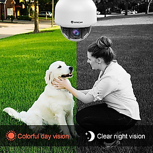 Dericam Wireless Security Camera Outdoor, WiFi PTZ Camera, 1080P Full HD, 4X Optical Zoom, Pan/Tilt/Zoom, Night Vision, Pre-Installed 32GB Memory Card, Motion Detection