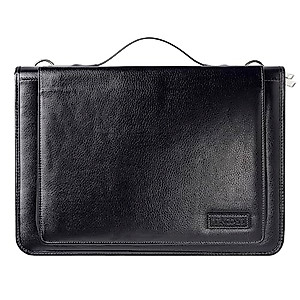 Broonel Black Leather Laptop Messenger Case - Compatible with Dynabook Portégé X40L-K 14" Laptop