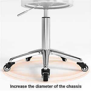 JHKZUDG Round Rolling Stool with Wheels,PU Leather Height Adjustable Salon Stool,Esthetician Chair Tattoo Stool with 360° Swivel,for Spa/Salon/Tattoo Work,Camel