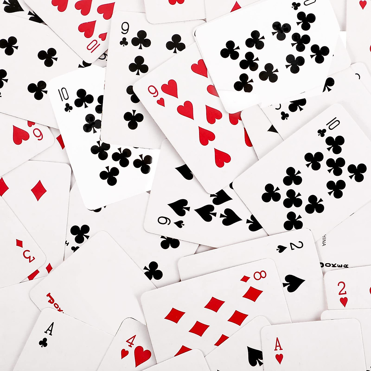 Zhanmai 2 Decks of Playing Cards Mini Playing Cards Small Playing Cards Tiny Cards Deck Miniature Traveling Poker Deck Cards for Party Game Supply, 2.2 x 1.57 Inches